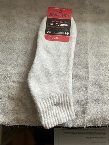 Women’s Juncture Full Cushion Socks White 3 Pair Sz 5-9 NEW | eBay