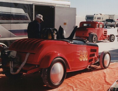 Land Speed Hot Rod Roadster Salt Flats BTR 352 Rear View Racing Trailer ...