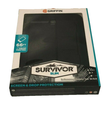 Griffin Survivor Slim Tablet Rugged Case Galaxy Tab S2 8.0 - Black ...