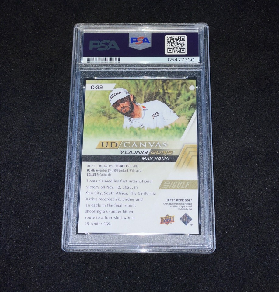 Max Homa Signed 2024 Upper Deck Young Guns Canvas Golf Rookie Card PSA ...
