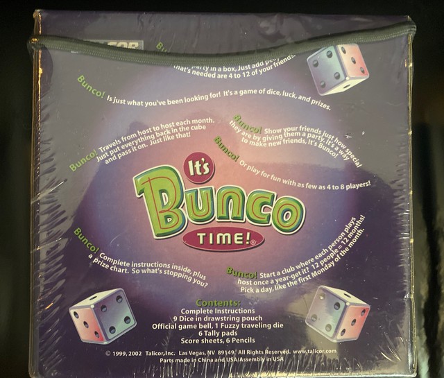 It's Bunco Time Original Game of Dice 1999 Talicor Very for sale online ...