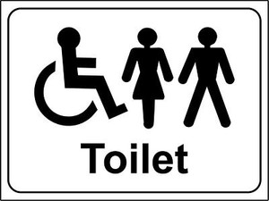 Multi use male, female and disabled toilet sign | eBay
