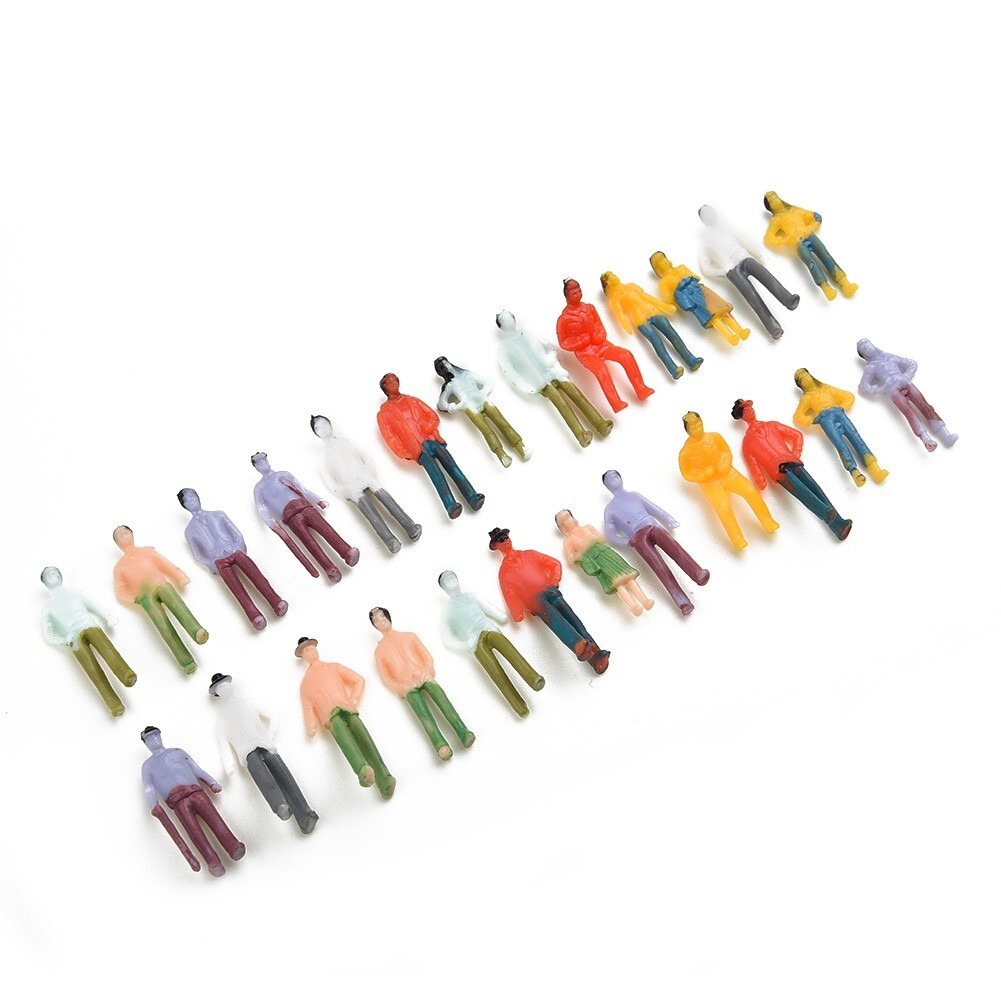 25/100pc 1:75 Painted Model Train People Figures For Railway Scenery ...