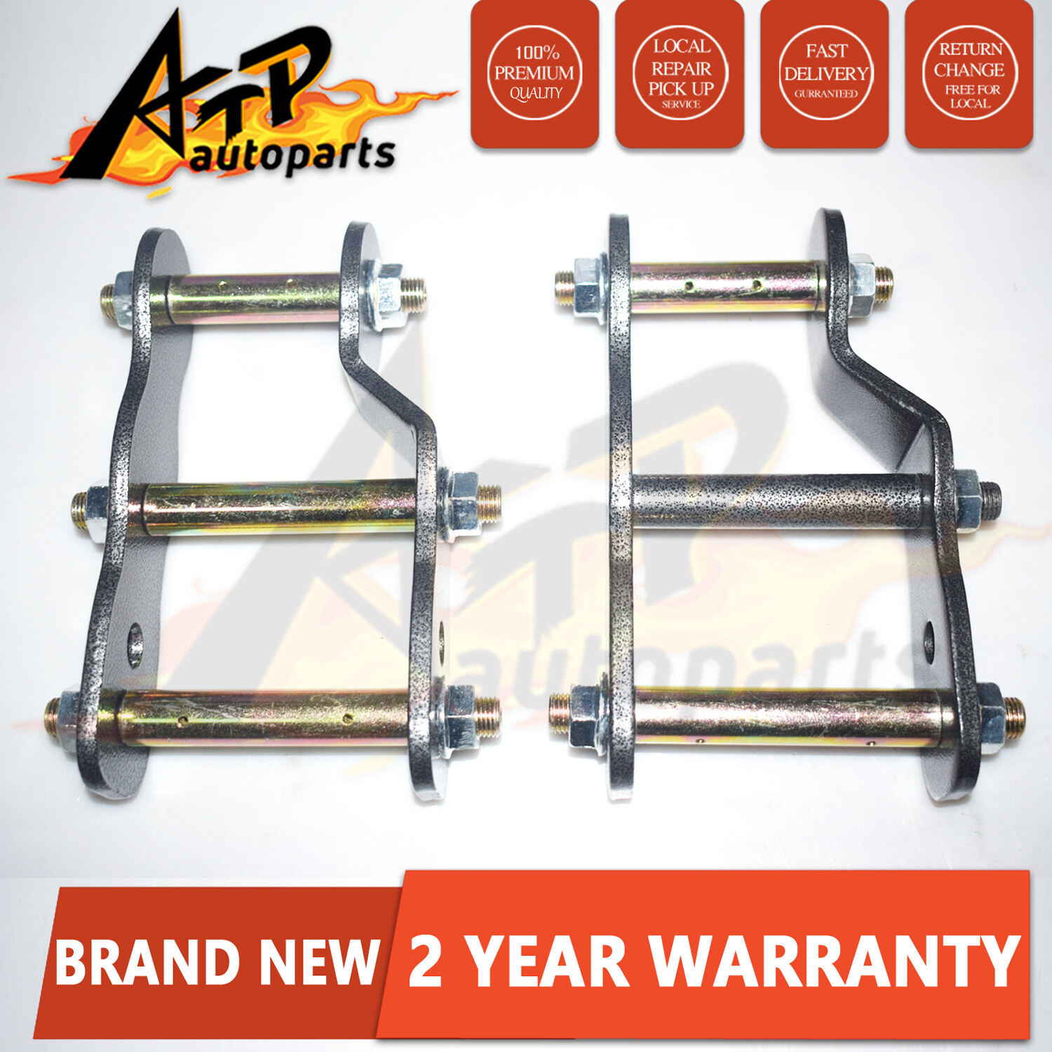 2" inch Rear Extended Lift Up Greasable Shackles Fit Hilux Revo N80 ...