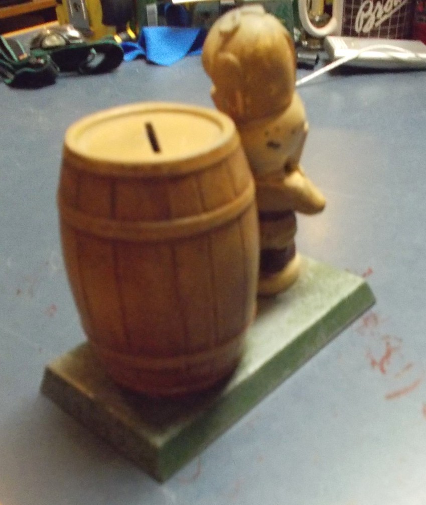 VINTAGE ANTIQUE CAST ALUMINUM ELMER FUDD THE HUNTER BARREL BANK W.B.C ...