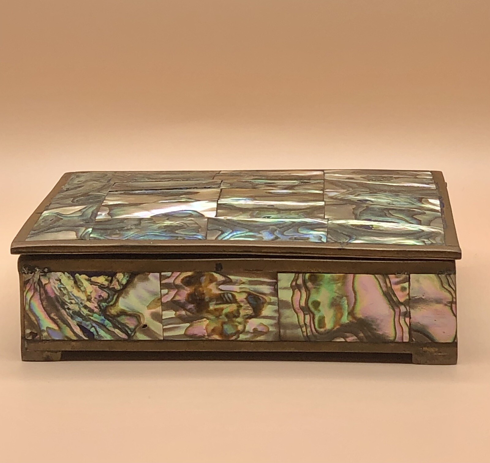 Vintage Broche Alpaca Abalone Shell Inlay Trinket /Jewelry Box | eBay