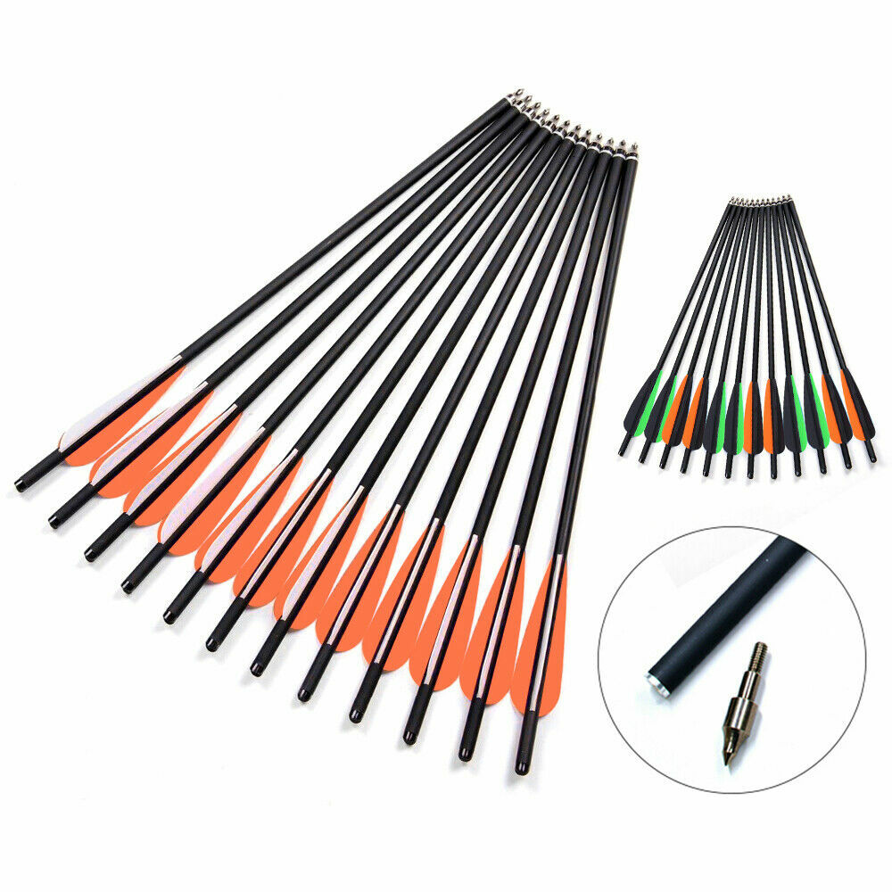 12Pcs 20 Inch Hunting Carbon Crossbow Bolts Arrow 8.8mm Moon Nocks ...
