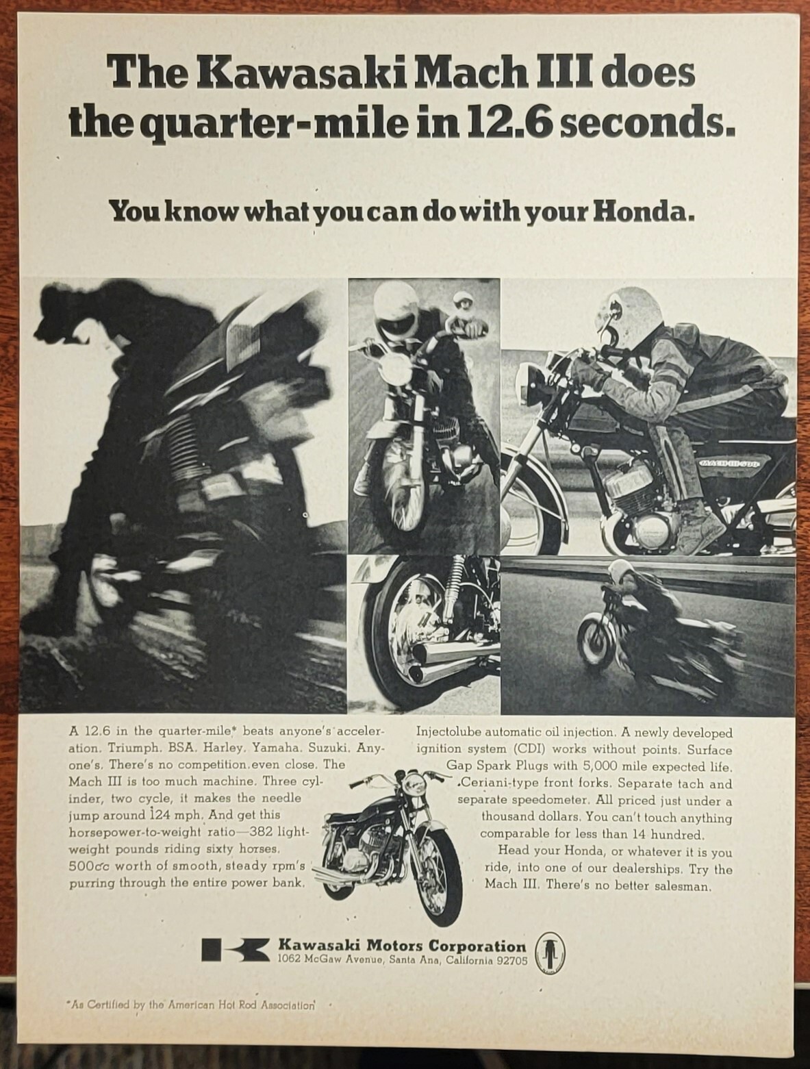 1970 Kawasaki Mach III Motorcycle Print Ad | eBay