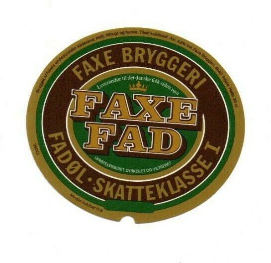 Denmark - Beer Label - Faxe Bryggeri - Faxe Fad | eBay