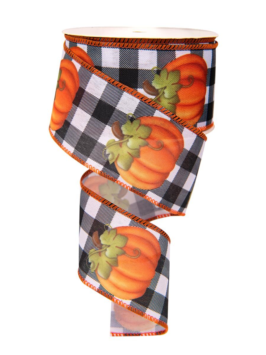 Fall Ribbon Wired 2.5 inch 10 Yards Fall Wired Ribbon for Wreaths ...