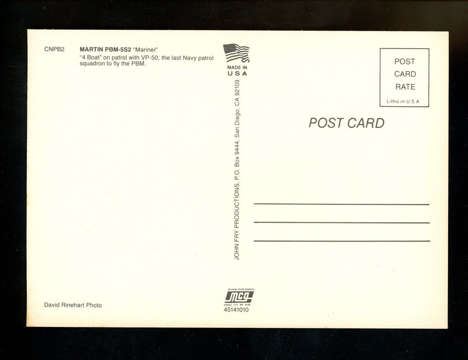 Aviation Airplane Air Force postcard Military Fry #CNPB2 Martin PBM-5S2 ...