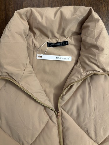 NWT Women’s Merokeety Puffer Vest Size XL Tan | eBay