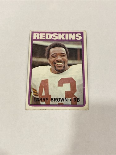 1972 Topps #95 LARRY BROWN Washington Redskins 1972 NFL'S MVP | eBay