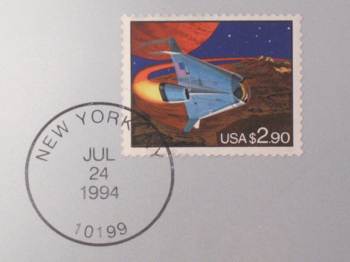 The First Space Shuttle On Moon Stamp
