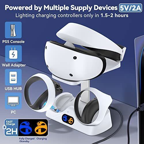 Controller Charging Dock Station For PS5 VR2 PSVR 2 VR Headset Storage ...