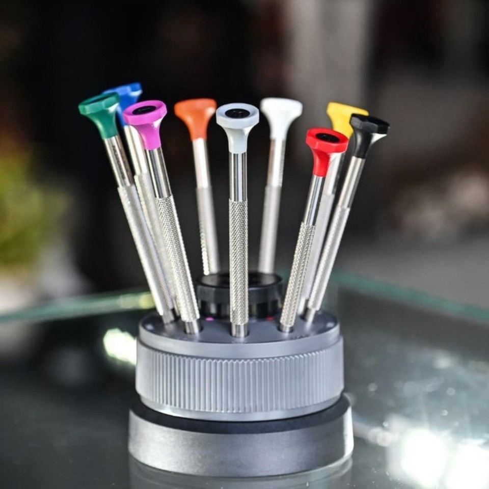 Bergeon 30081-S09 Rotating stand with 9 screwdrivers for Watchmakers ...