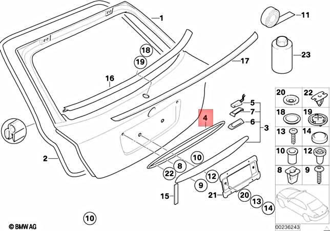 Genuine BMW E46 316i 1.6 1.9 316ti 318d 318i Gasket Trunk Lid Grip ...