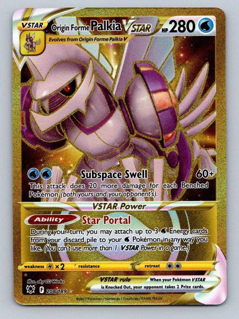 Origin Forme Palkia VSTAR 208/189 Secret Gold Pokemon Astral Radiance ...