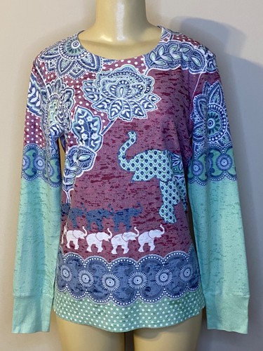 WHIMSY ROSE BABY WAFFLE WOMEN'S ELEPHANT LONG SLEEVE SHIRT SIZE L | eBay