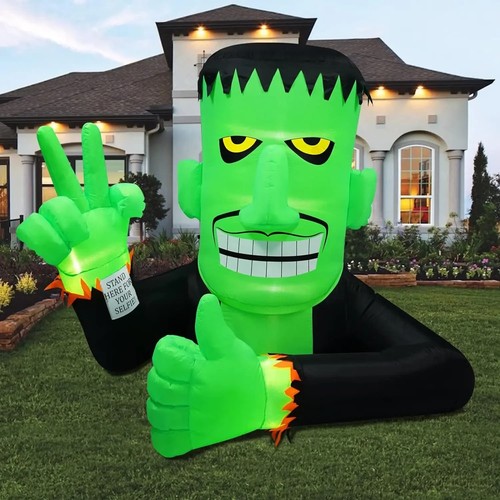 6FT Inflatable Frankenstein with LED Lights for Halloween Yard ...