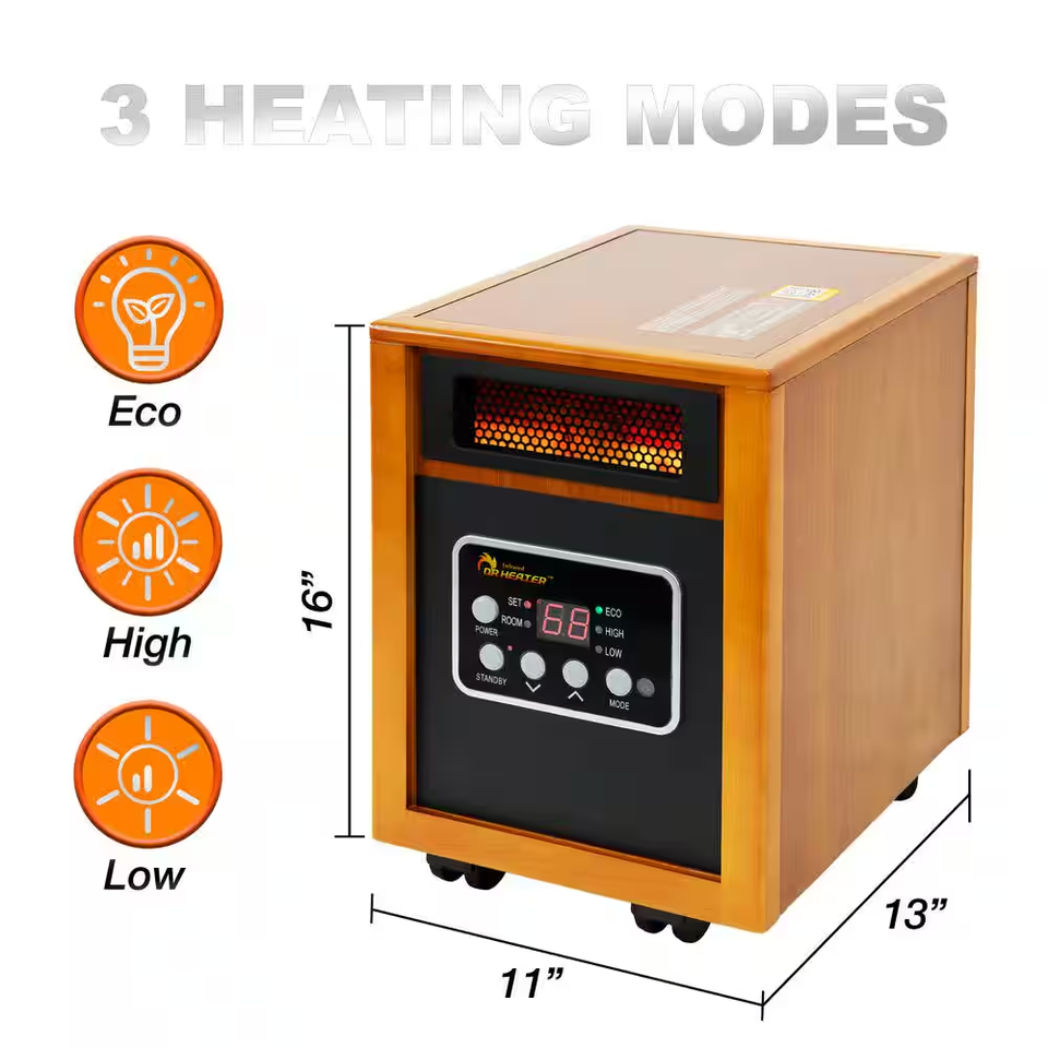 Dr Infrared Heater Space Dual Heating System Original 1500W Infrared ...
