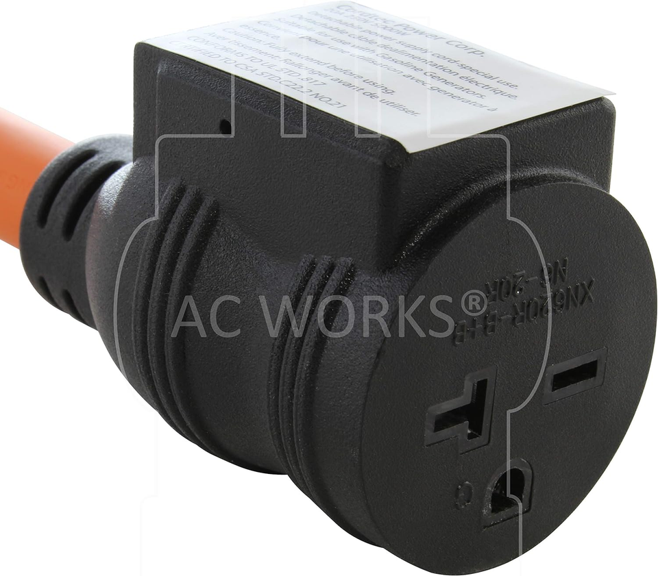 NEMA 10-50P 50A 3-Prong Plug to NEMA 6-20R 15/20A 250V T-Blade ...