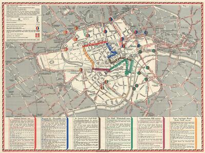 1937 Geographia Map of the Coronation Route of King George VI, London ...