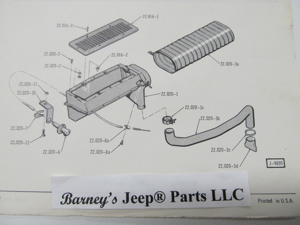 FITS 1972 - 1975 JEEP CJ5 CJ6 CJ7 FRESH AIR BOX KIT 5460038K NEW (READ ...