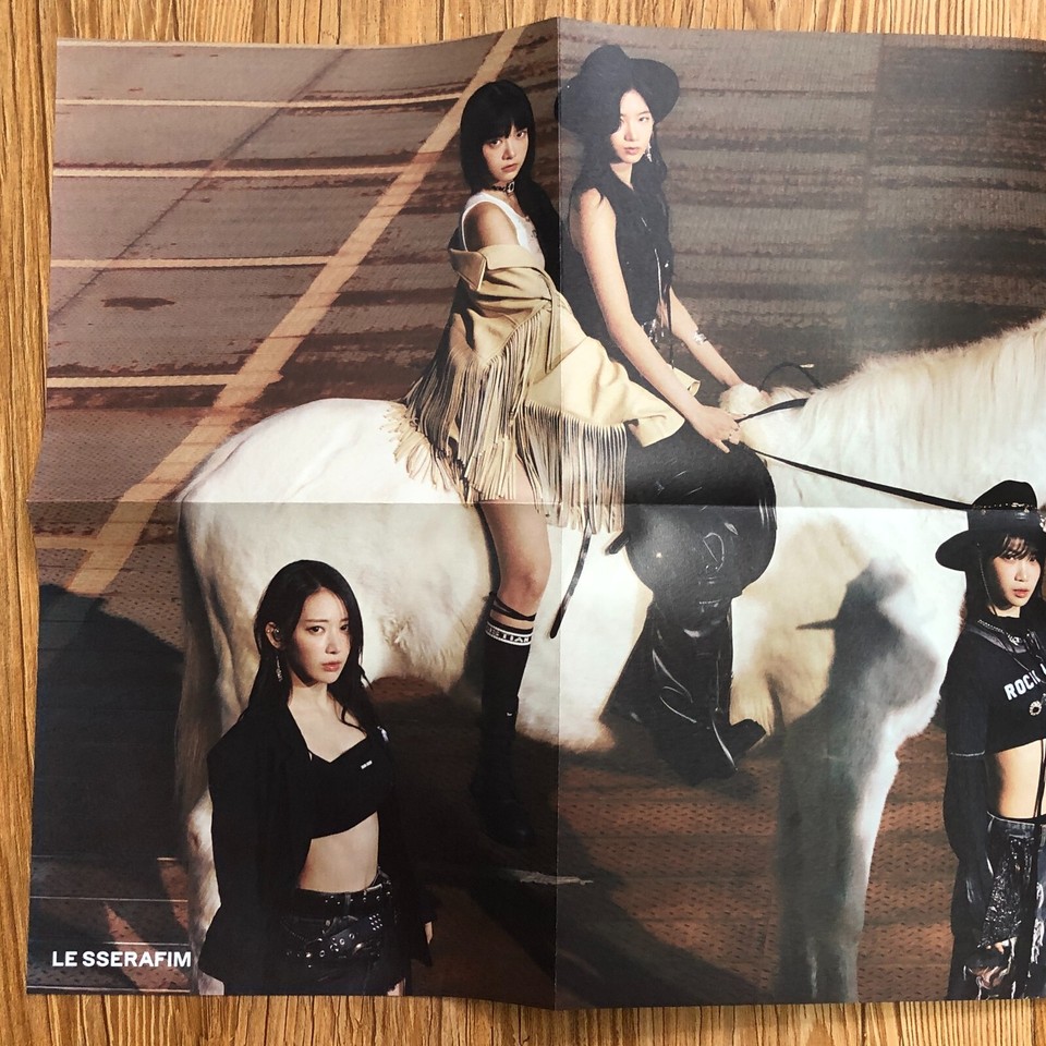 LE SSERAFIM GROUP [ UNFORGIVEN ] Official Folded Poster, 1st / New ...