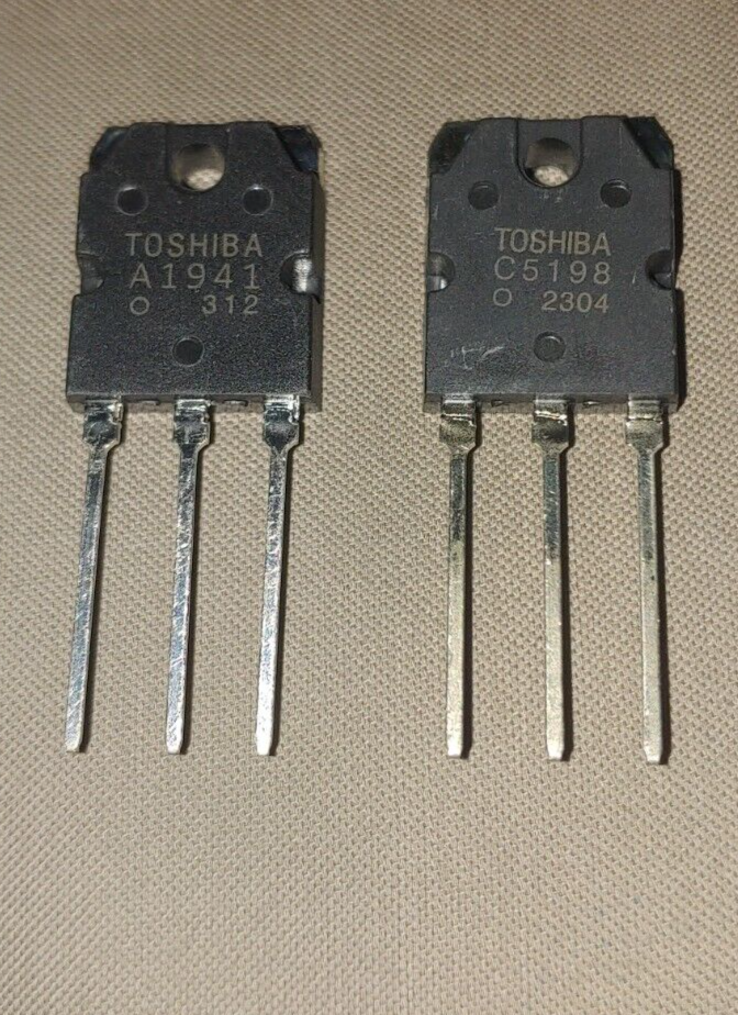 1pair 2SA1941 & 2SC5198 A1941+C5198 Toshiba Transistor PNP NPN 10A 140V ...