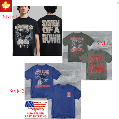 System Of A Down New York 2025 Metlife Stadium Merch Tee Logo With King ...