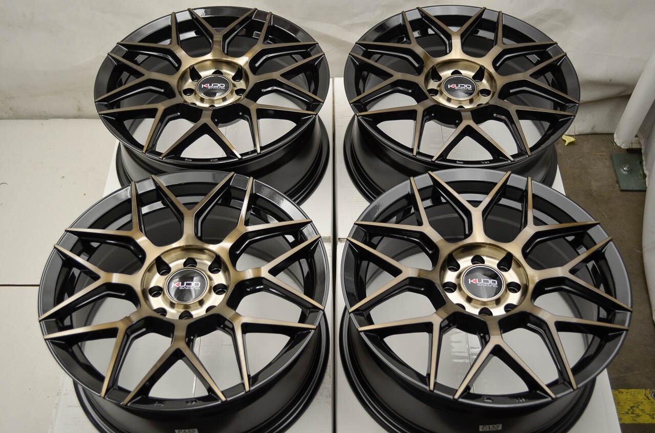16x7 Bronze Black Wheels Rims 4 Lugs Mazda MX-5 Miata Mini Cooper ...