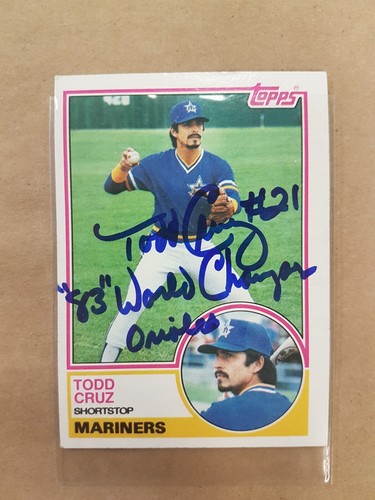 Todd Cruz Mariners Topps Autograph Photo signed Baseball card MLB 132 ...