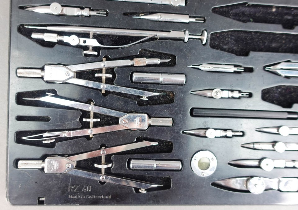 Wild Heerbrugg Switzerland RZ40 Engineers Precision Drafting Set (Read ...