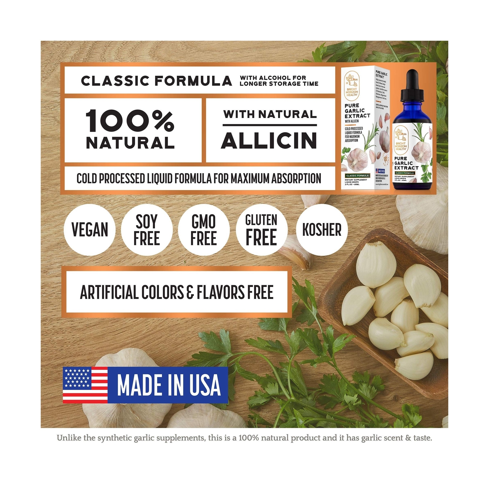 Pure Garlic Extract With Allicin -classic Formula - 2 FL Oz Drops ...
