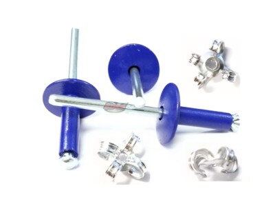 Chevron Blue 3/16" Rivet Large Head Exploding Banana Peel Aluminum Pop ...