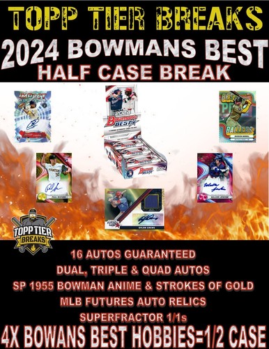 ATLANTA BRAVES 2024 BOWMANS BEST BASEBALL 4X HOBBY BOX 1/2 CASE BREAK ...