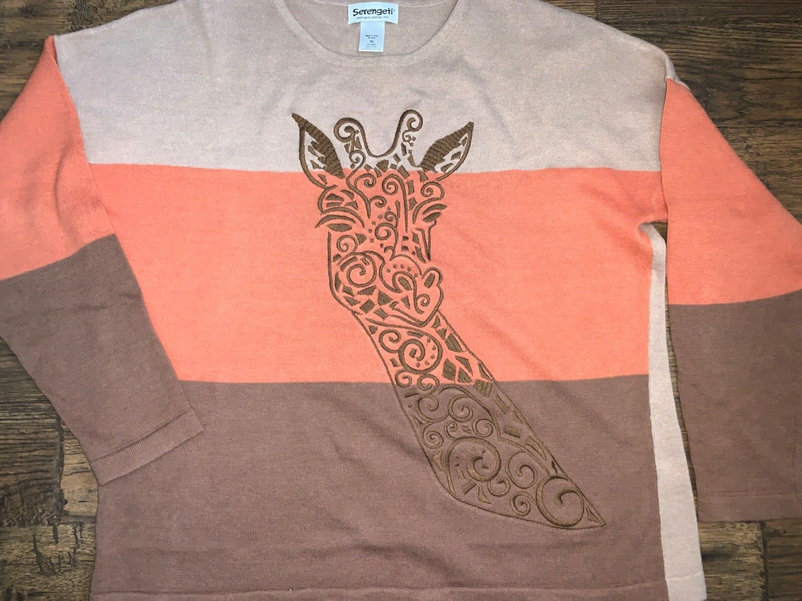 Serengeti Catalog Womens Cute Giraffe Blouse Top Brow… - Gem