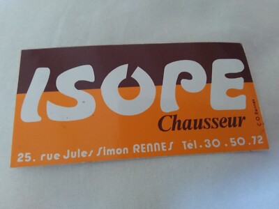 Ancien autocollant vintage isope chausseur rue Simon Rennes | eBay