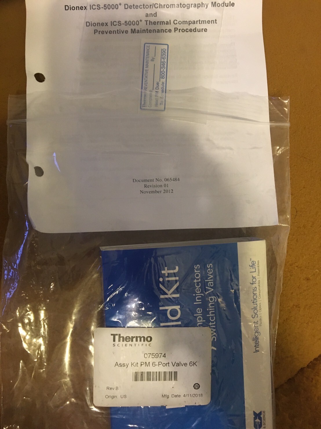 075974 Thermo Scientific AS-AP 6-Port High-Pressure Valve Maintenance ...