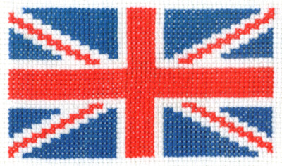 Union Jack Cross Stitch Design (W102mm x H54mm (W4" x H2.1"), kit or ...