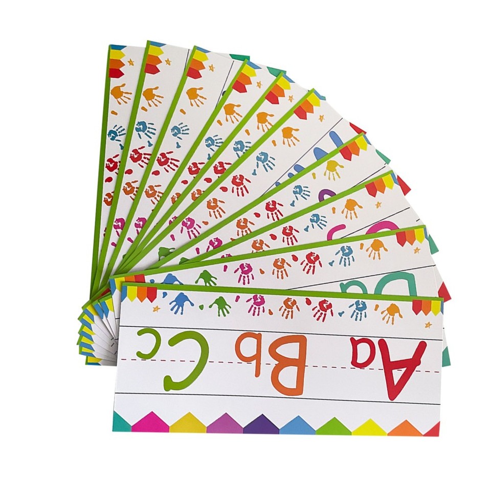 12 Pcs ABC Number Line Classroom Alphabet Posters Bulletin Board Strips ...