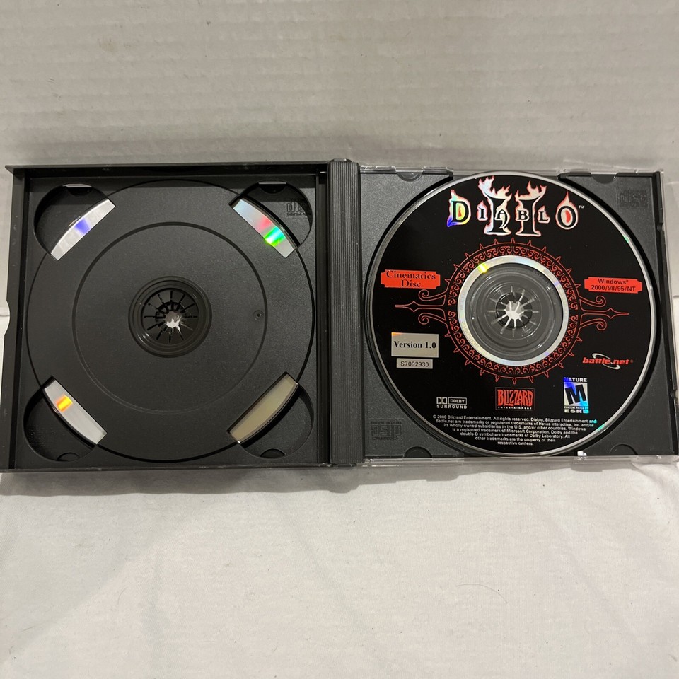 Diablo II Jewel Case 3 Disc Vintage Retro Video Game (PC, 2000 ...