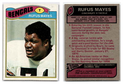 1977 Topps #28 Rufus Mayes EXMT/NM - Cincinnati Bengals | eBay