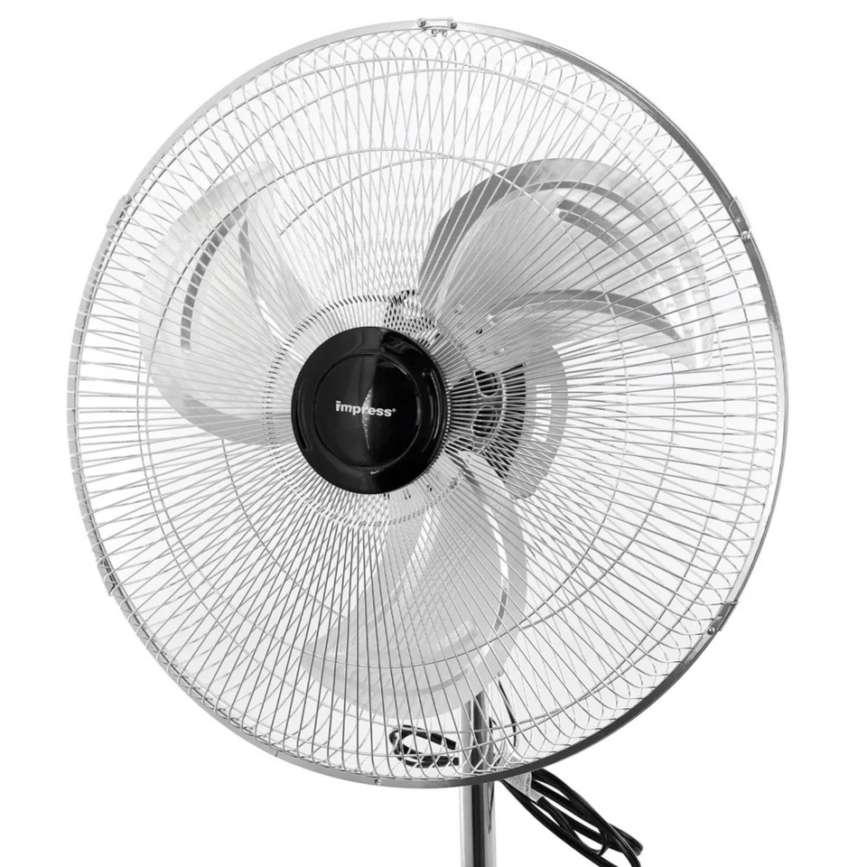 Impress 18-Inch Chrome Hi-Speed Industrial Standing Oscillating Fan w ...