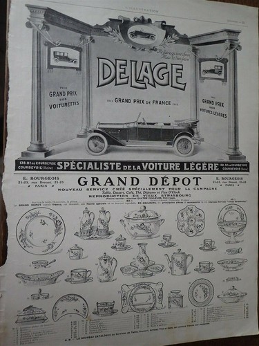 DELAGE + porcelaine Frank HAVILAND + CORONA publicité papier ...