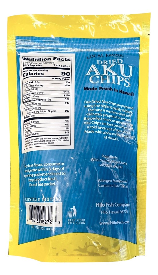 Hilo Hawaii Dried Wild Akule Aku Skipjack Tuna Chips | eBay