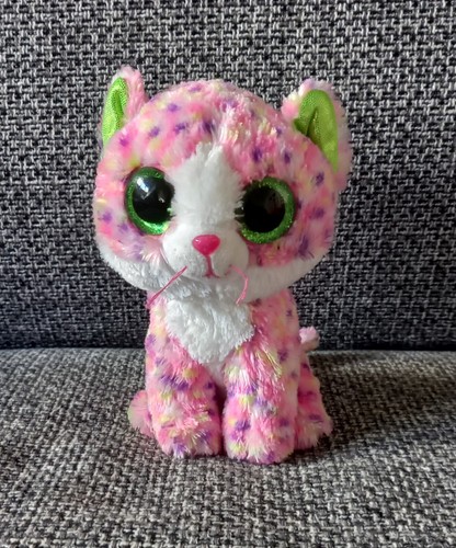 C3 PELUCHE DOUDOU CHAT TY Sophie rose yeux vert 17 cm | eBay