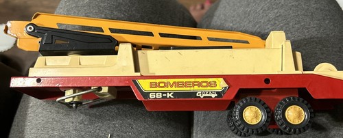 Vintage Camino de Bomberos Gozan Spain Red yellow 69-K. Ladder truck No ...