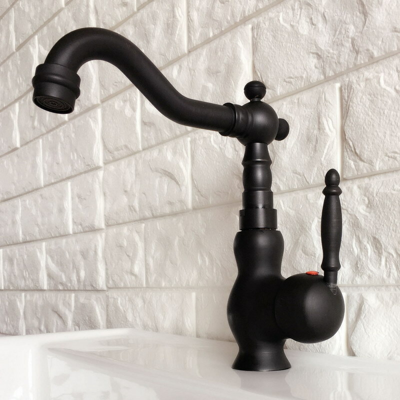 Black Oil Rubbed Brass Bathroom Kitchen Bar Vessel Sink Swivel Faucet ...